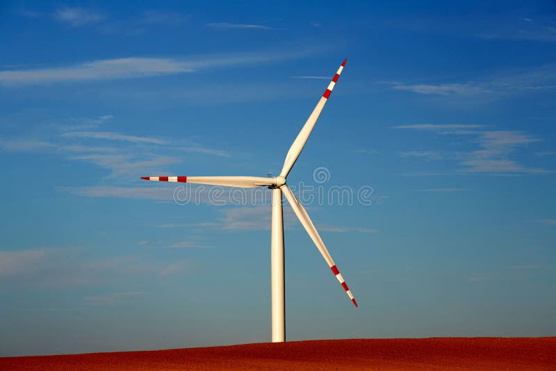 Single windmill at dusk stock image. Image of electric - 65029431