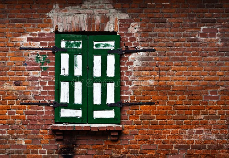 Single Window in a Brick Wall Stock Image - Image of destruction ...