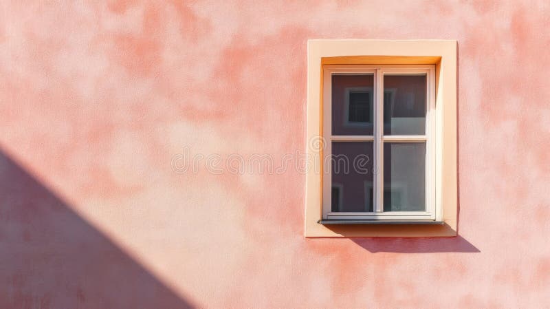 Single Window on a Pink Wall with Shadow Stock Illustration ...