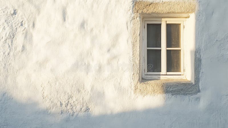 A Single Window in a White-Washed Wall Stock Illustration ...