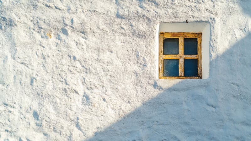 A Single Window on a Whitewashed Wall Stock Illustration - Illustration ...