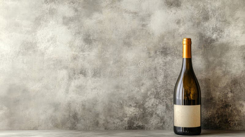 A Single Wine Bottle Against a Textured Wall Stock Illustration ...