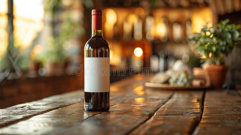 Single Wine Bottle Mockup in Natural and Kitchen Settings Customizable ...