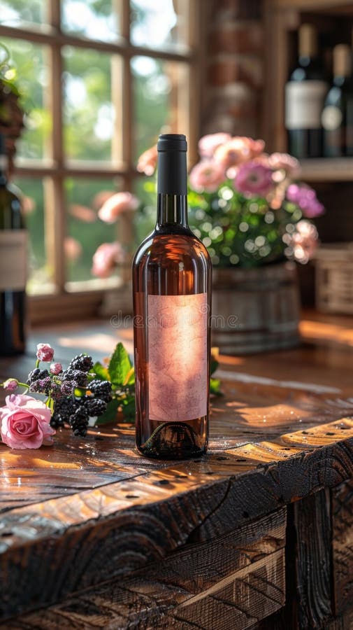 Single Wine Bottle Mockup in Natural and Kitchen Settings Customizable ...