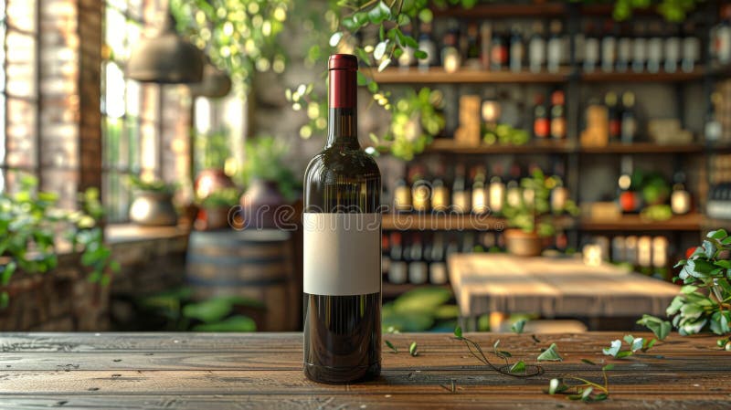 Single Wine Bottle Mockup in Natural and Kitchen Settings Customizable ...