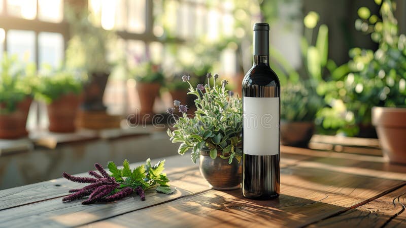 Single Wine Bottle Mockup in Natural and Kitchen Settings Customizable ...