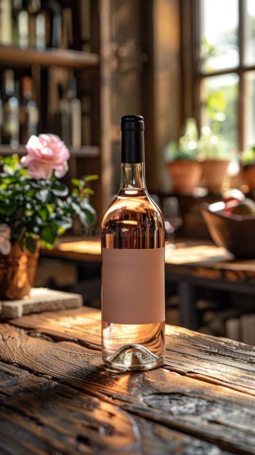 Single Wine Bottle Mockup in Natural and Kitchen Settings Customizable ...