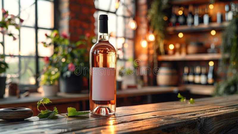 Single Wine Bottle Mockup in Natural and Kitchen Settings Customizable ...