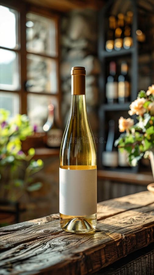 Single Wine Bottle Mockup in Natural and Kitchen Settings Customizable ...