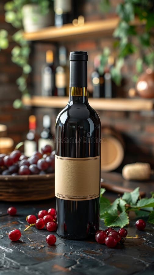 Single Wine Bottle Mockup in Natural and Kitchen Settings Customizable ...