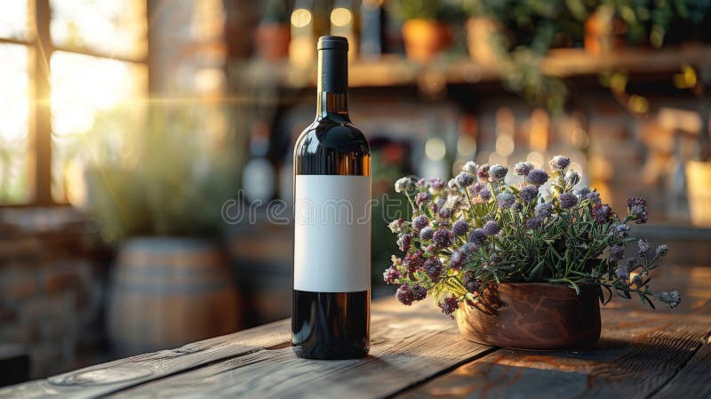 Single Wine Bottle Mockup in Natural and Kitchen Settings Customizable ...