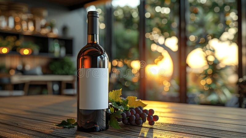 Single Wine Bottle Mockup in Natural and Kitchen Settings Customizable ...