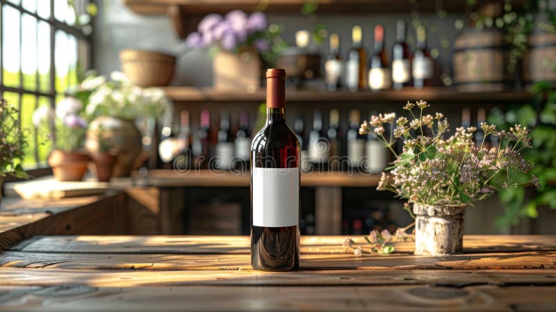 Single Wine Bottle Mockup in Natural and Kitchen Settings Customizable ...