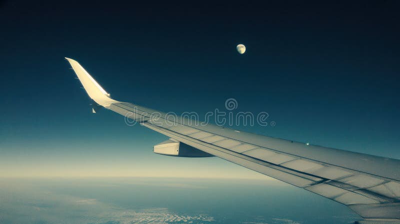A Single Wing of an Airplane Stock Illustration - Illustration of ...