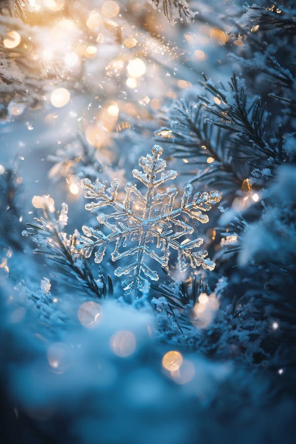 A Snowy Landscape Under the Night Sky is Adorned with a Beautifully ...