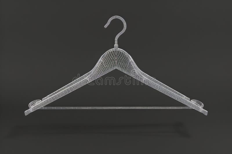 A Single Wire Hanger Against a Black Background Stock Illustration ...