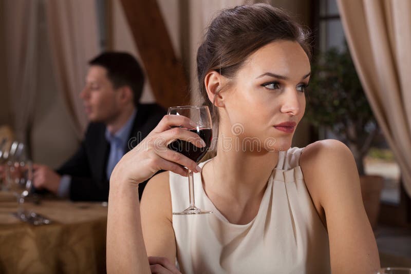 Single woman drinking wine stock photo. Image of party - 43162226