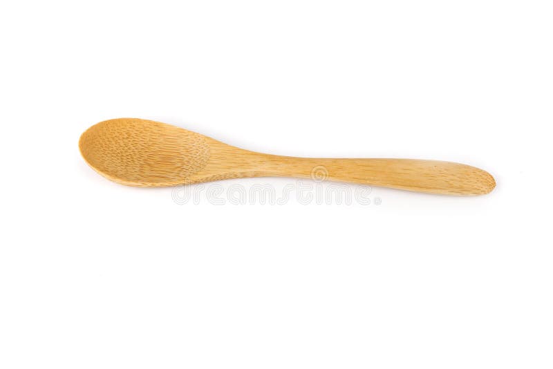 Single Wooden Bamboo Shallow Spoon for Measuring or Eating Stock Photo ...