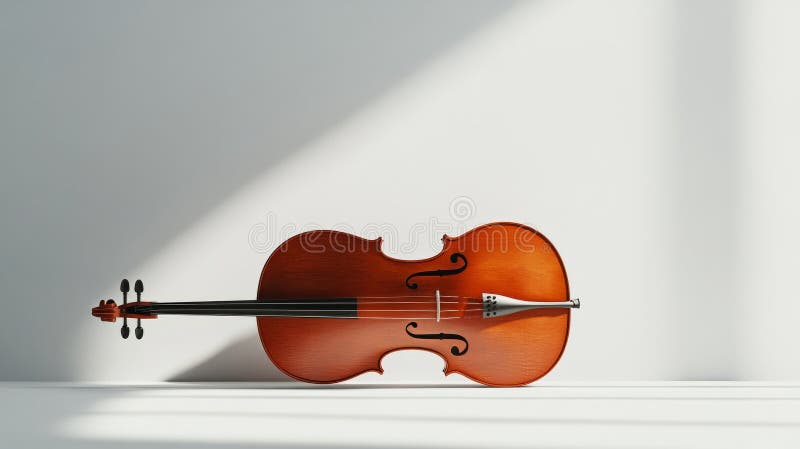 A Single Wooden Cello on a White Background Stock Image - Image of ...