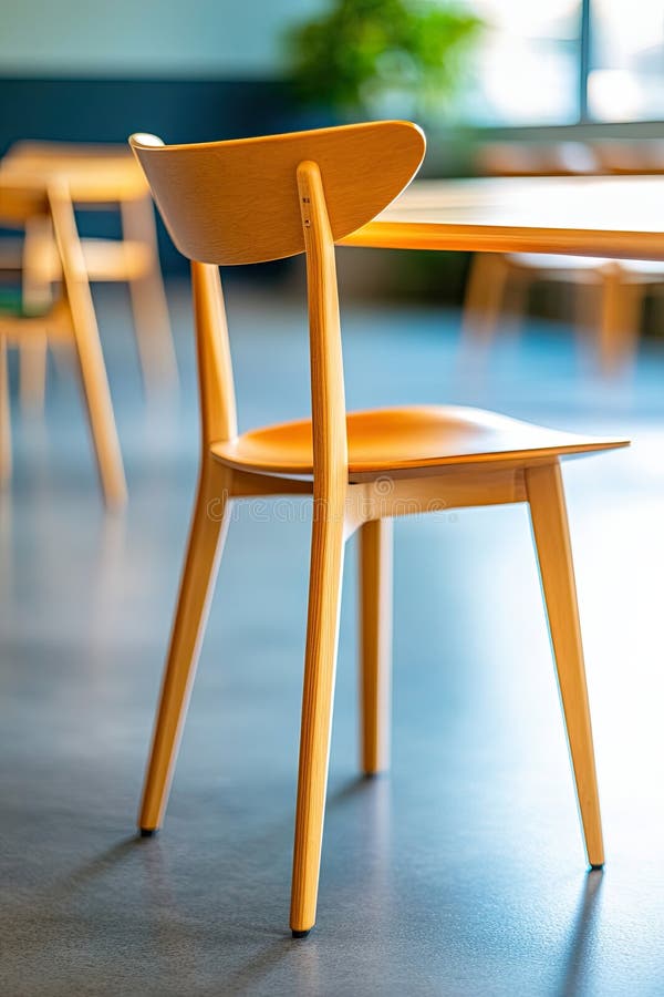 Elegant Wooden Chair Next To a Minimalistic Dining Table in a Modern ...