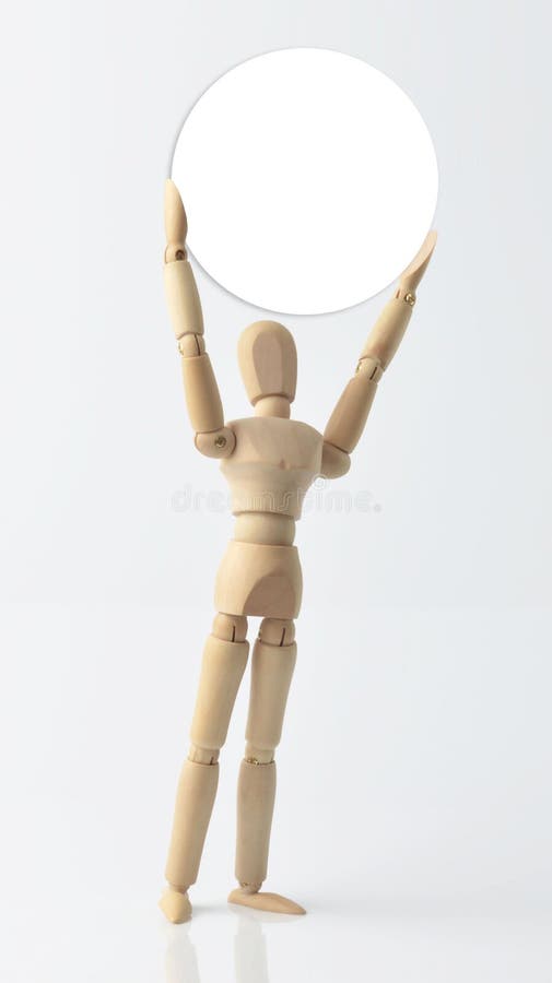 Single Wooden Dummy with Signboard Stock Photo - Image of dummy ...