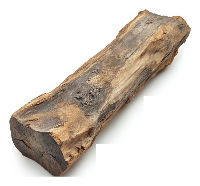 Single Wooden Log on Transparent Background, Rustic Nature Concept ...