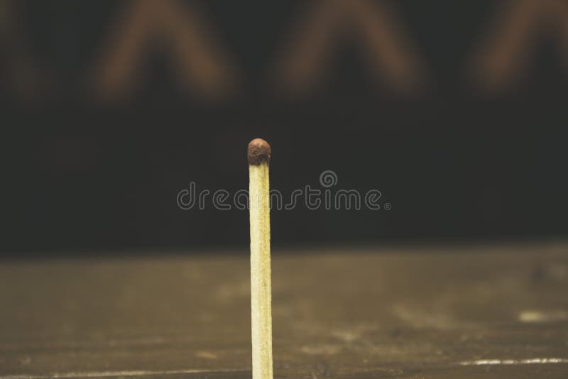 A Single Wooden Match with a Flame Stock Photo - Image of black ...