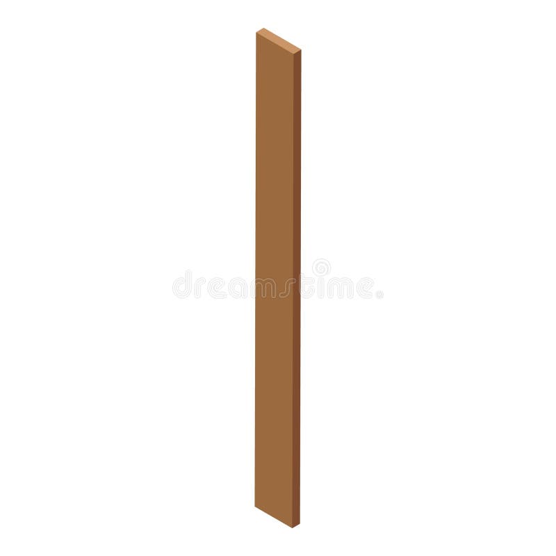Wooden Plank Standing Vertically in Isometric View Stock Illustration ...