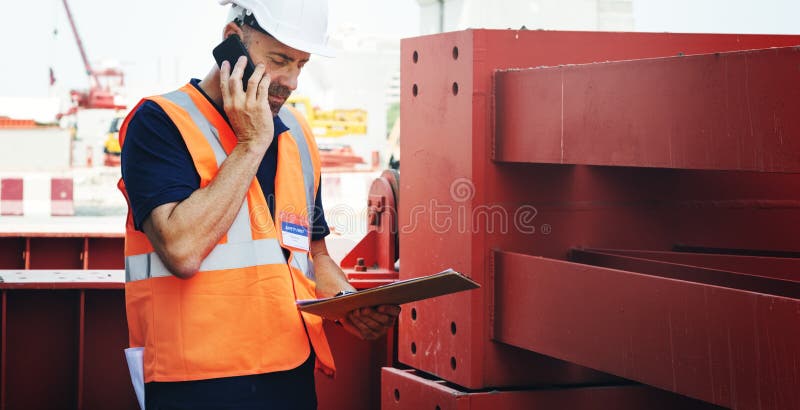 Single Working Man Outdoors Construction Concept Stock Photo - Image of ...