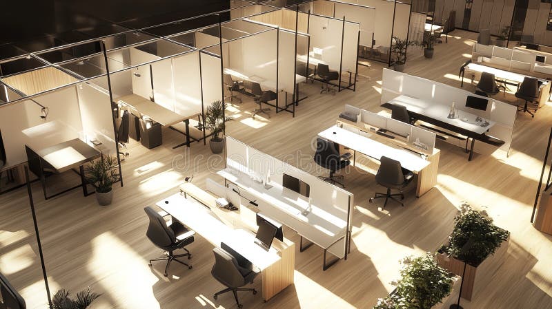 A Single Workspace Setup Flyer Styled with Ergonomic Chairs and Modern ...