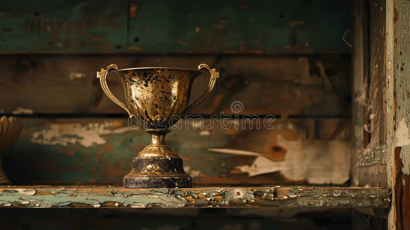 A Single, Worn Trophy on a Dusty Shelf, Hinting at a Forgotten Legacy ...