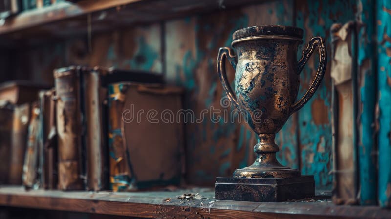 A Single, Worn Trophy on a Dusty Shelf, Hinting at a Forgotten Legacy ...