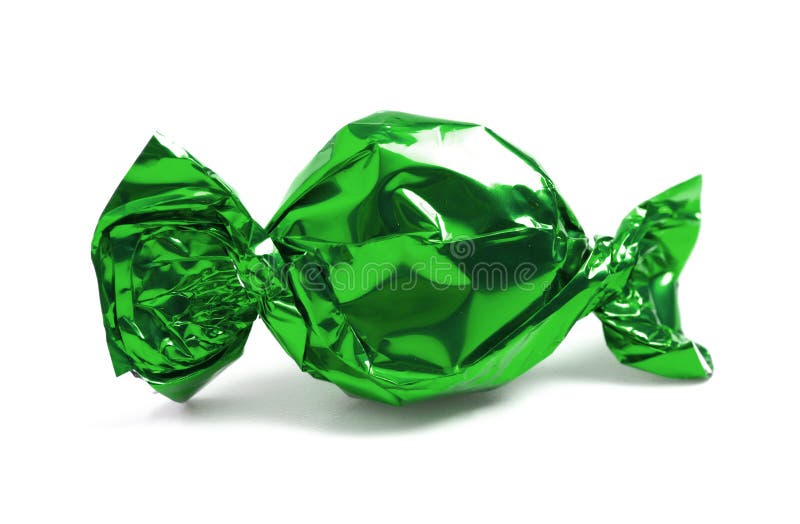 Green Wrapped Candy stock photo. Image of paper, isolated - 126826178