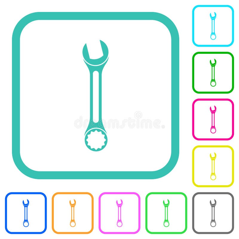Single Wrench Vivid Colored Flat Icons Stock Vector - Illustration of ...