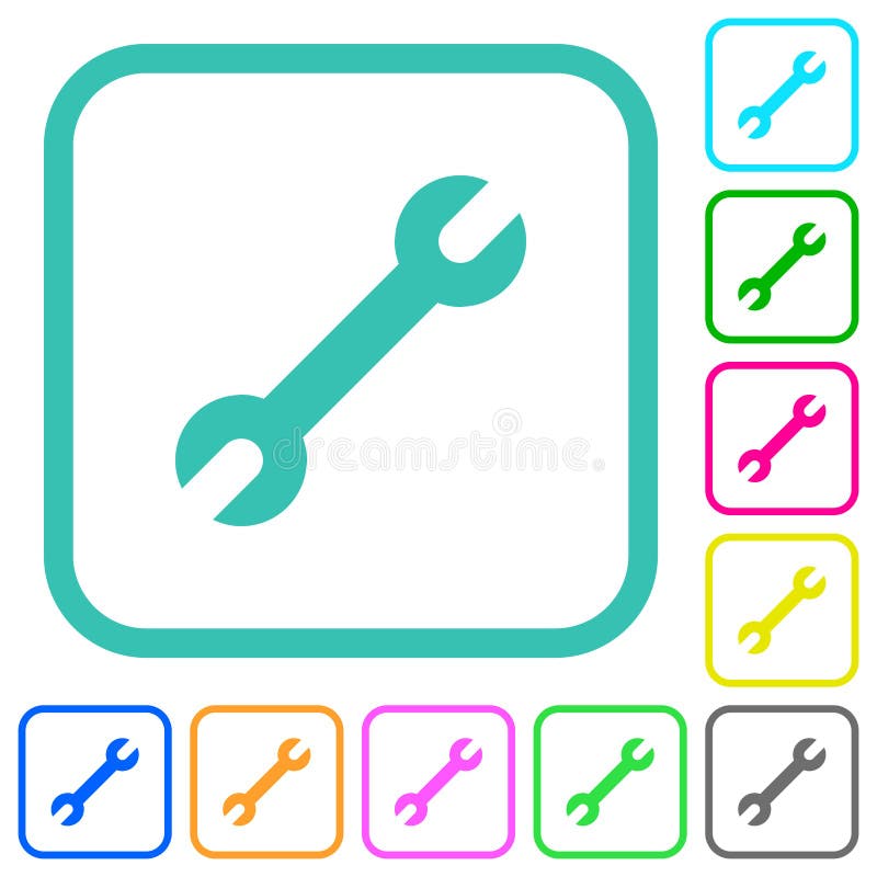 Single Wrench Vivid Colored Flat Icons Stock Vector - Illustration of ...