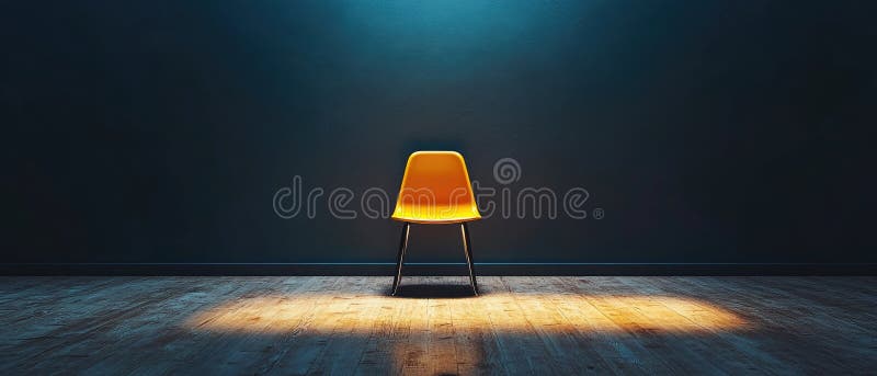 "SINGLE CHAIR in DARK ROOM with SPOTLIGHT" Stock Illustration ...