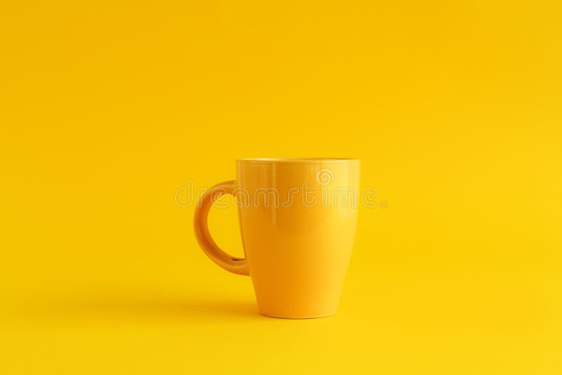 Yellow coffee cup stock image. Image of drinking, smile - 3636507