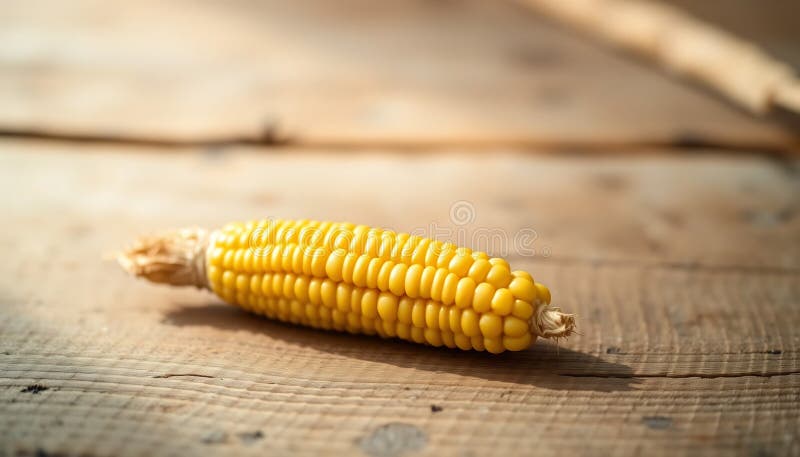 Single Yellow Corn Kernel on Wood Stock Illustration - Illustration of ...