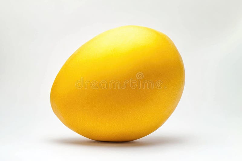 A Single Yellow Egg Resting on a White Background Stock Illustration ...