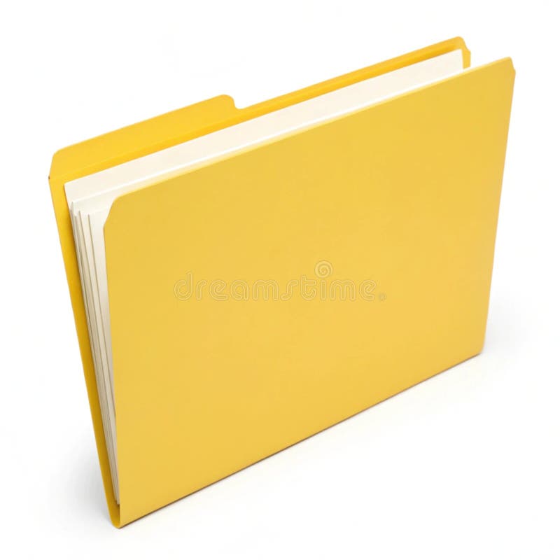 Single Yellow File Folder Standing Upright Stock Illustration ...