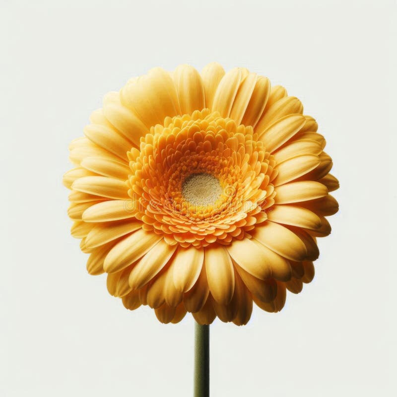 Single Yellow Gerbera Flower on Clean White Background Stock ...