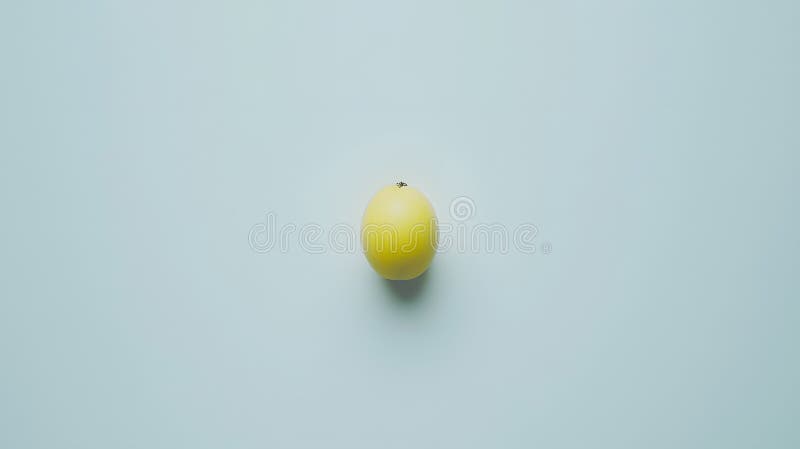 Single Yellow Lemon on a Light Blue Background Stock Photo - Image of ...