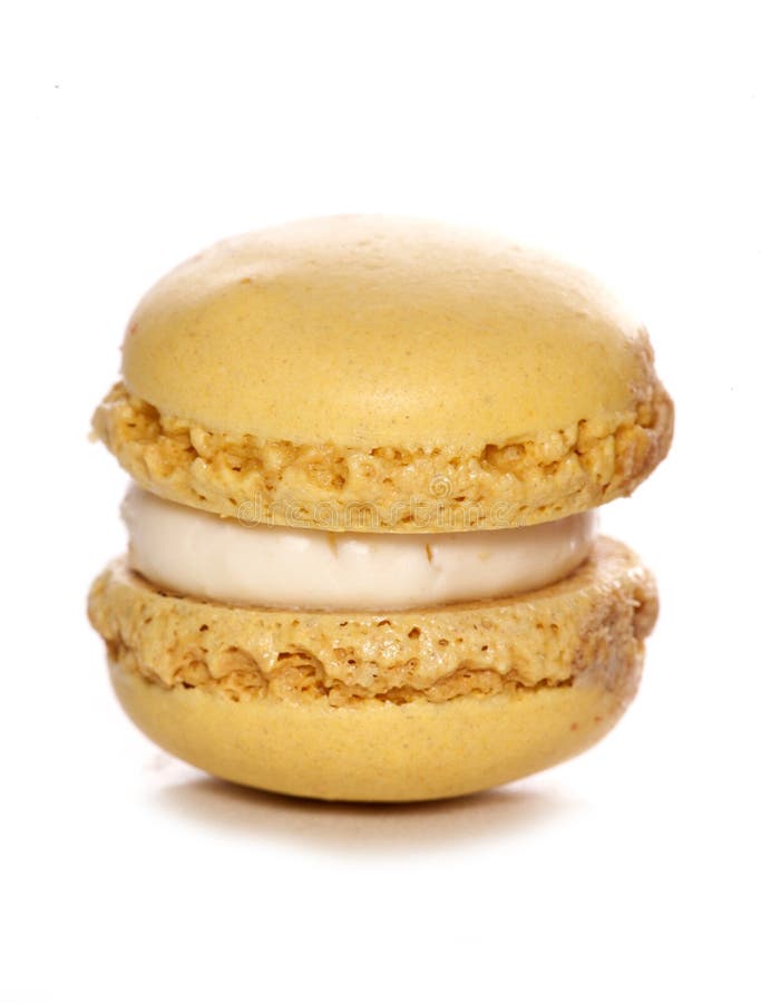 Yellow Macaroon Macro - French Dessert Stock Image - Image of baked ...