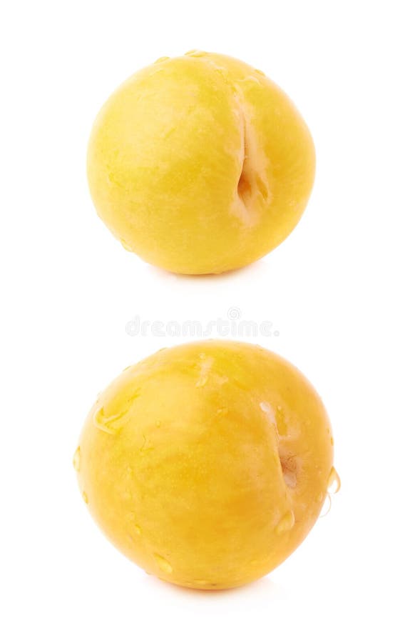 Single Yellow Mirabelle Plum Isolated Stock Image - Image of diet, plum ...