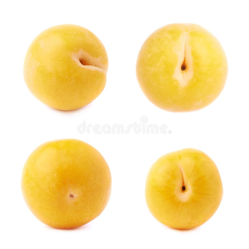 Single Yellow Mirabelle Plum Isolated Stock Image - Image of nutritious ...