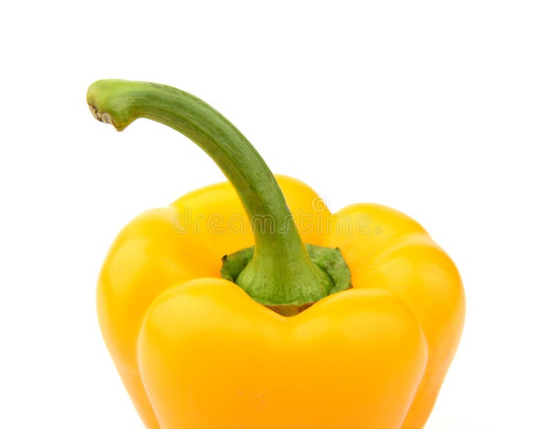 Single Yellow Pepper Close-up View from Top Isolated Stock Image ...