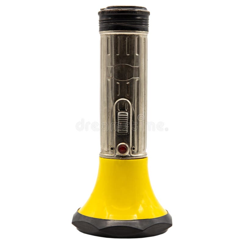 A Single Yellow Retro Torch Stock Photo - Image of electric, battery ...