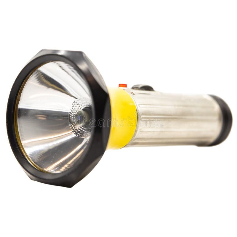 A Single Yellow Retro Torch Stock Photo - Image of flashlight, bright ...