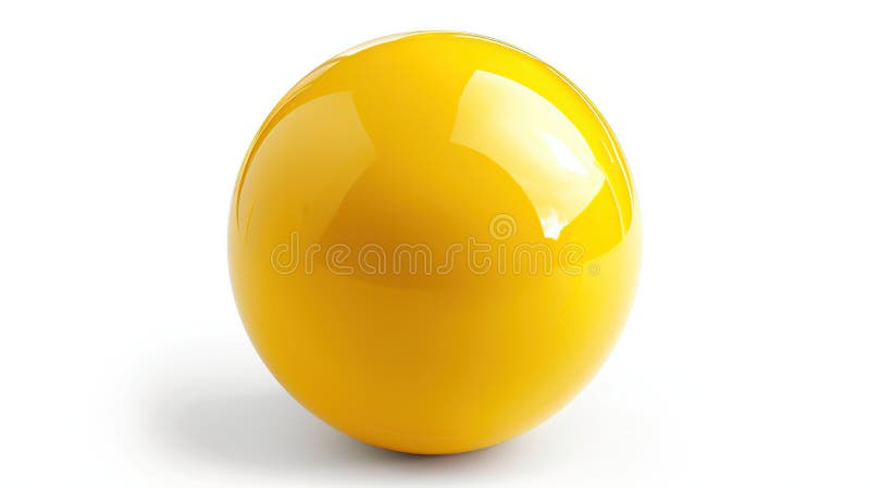 A Single Yellow Sphere, Glossy, Smooth, Isolated on White Stock ...