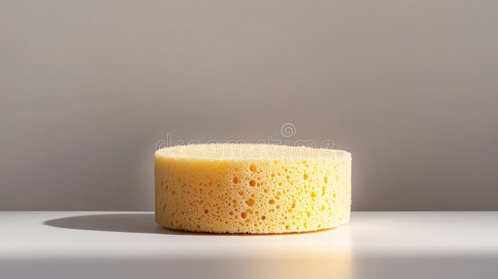 A Single Yellow Sponge is Placed on a Table, Ready for Use Stock Image ...